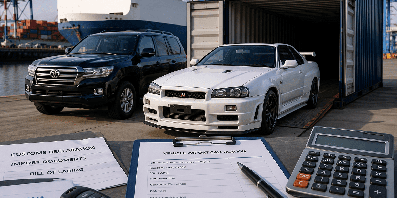 UK Car Import Duty Calculator: VAT, Duty and Total Cost